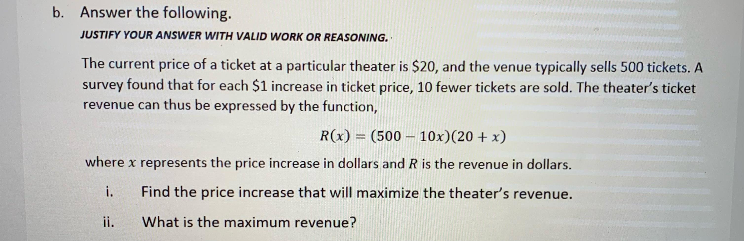 Solved b. Answer the following. JUSTIFY YOUR ANSWER WITH | Chegg.com