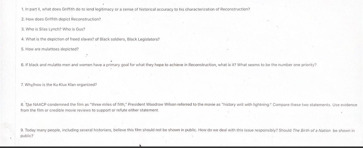 1. In part II, what does Griffith do to lend | Chegg.com