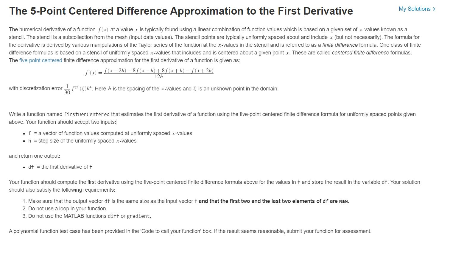 Solved The 5-Point Centered Difference Approximation to the | Chegg.com