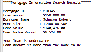 Solved Create class and name it searchMortgage and save the | Chegg.com
