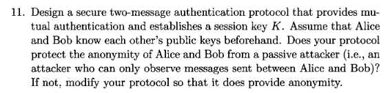 Solved 11. Design a secure two-message authentication | Chegg.com