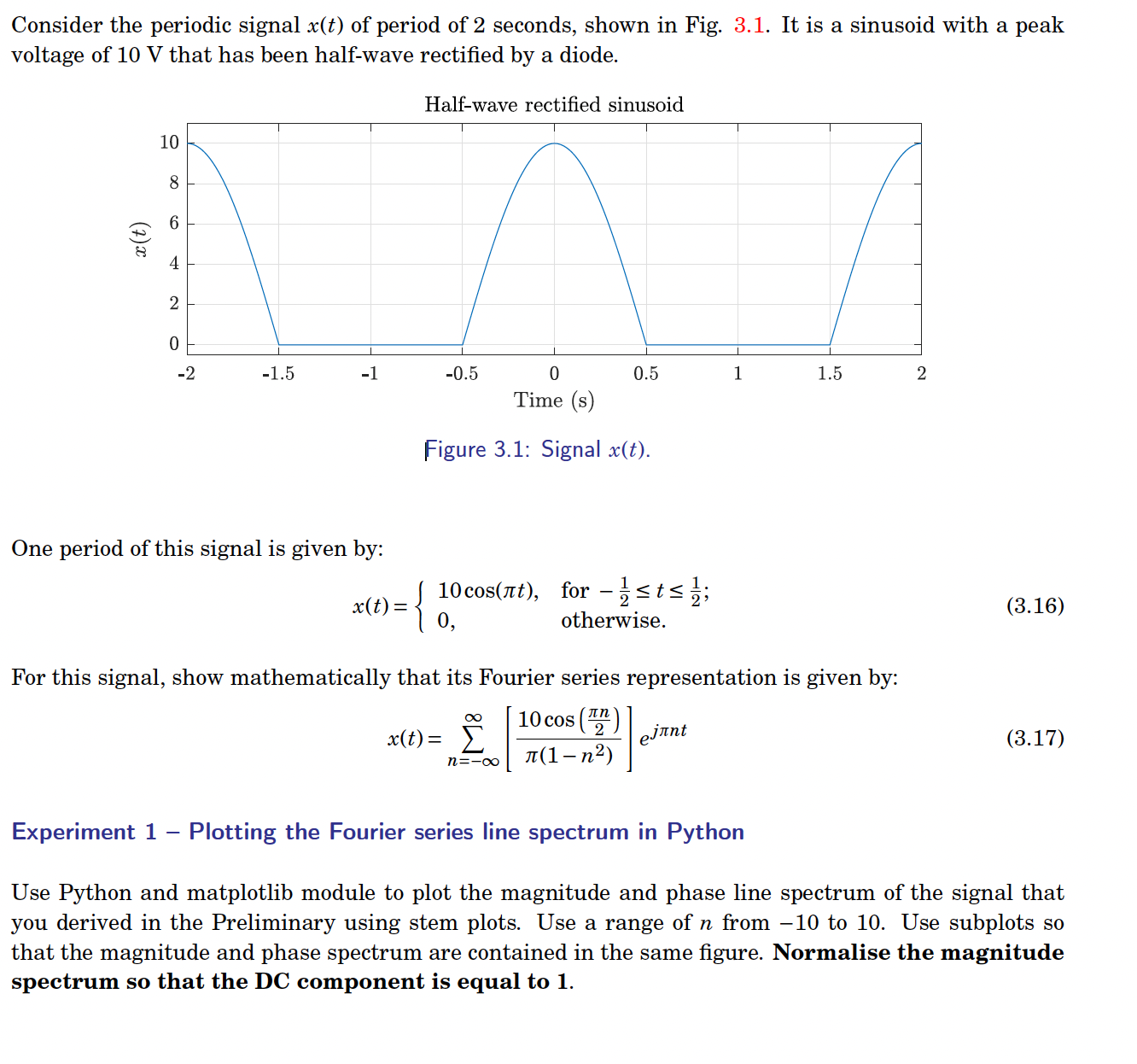 Solved Consider the periodic signal x(t) of period of 2 | Chegg.com