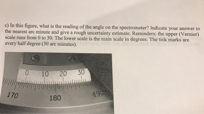 Solved c) In this figure, what is the reading of the angle | Chegg.com