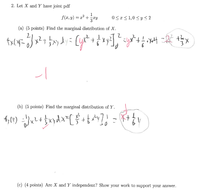 Solved 2 Let X And Y Have Joint Pdf