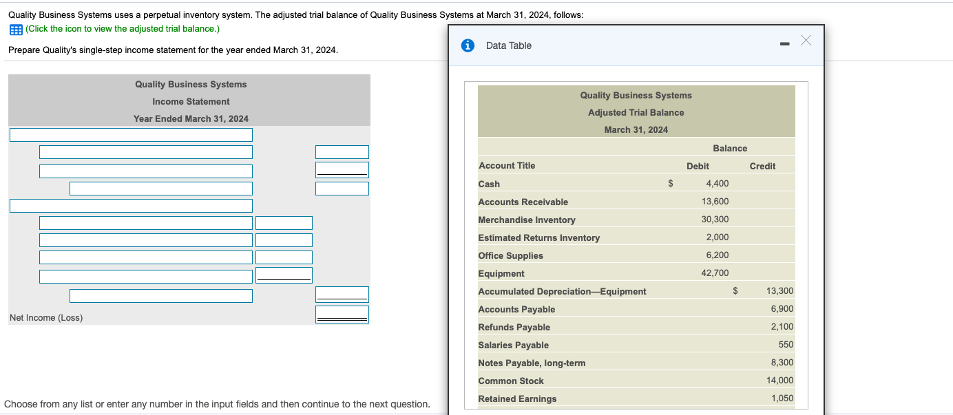 Quality Business Systems uses a perpetual inventory | Chegg.com