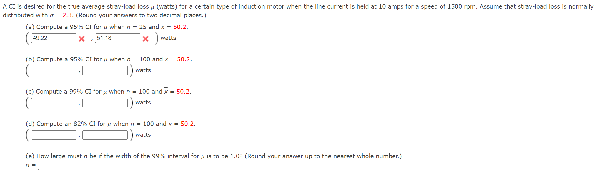 Solved distributed with σ=2.3. (Round your answers to two | Chegg.com