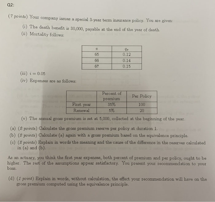 “Long Term Actuarial Math” questionNeed a step by | Chegg.com