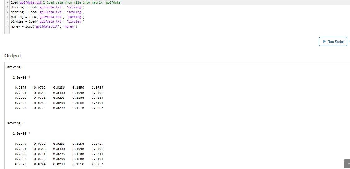 Solved Write a script that performs the following operations | Chegg.com