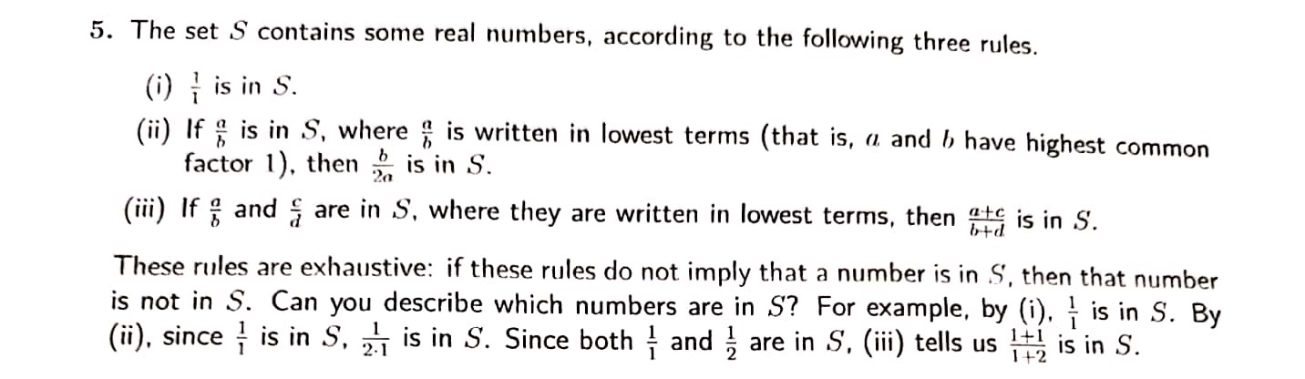 Solved 5. The set S contains some real numbers, according to | Chegg.com