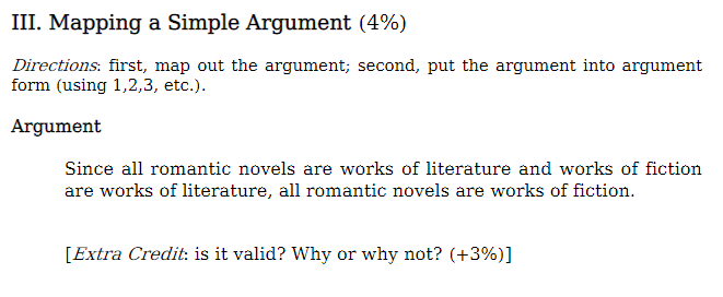III. Mapping a Simple Argument (4%) Directions: | Chegg.com