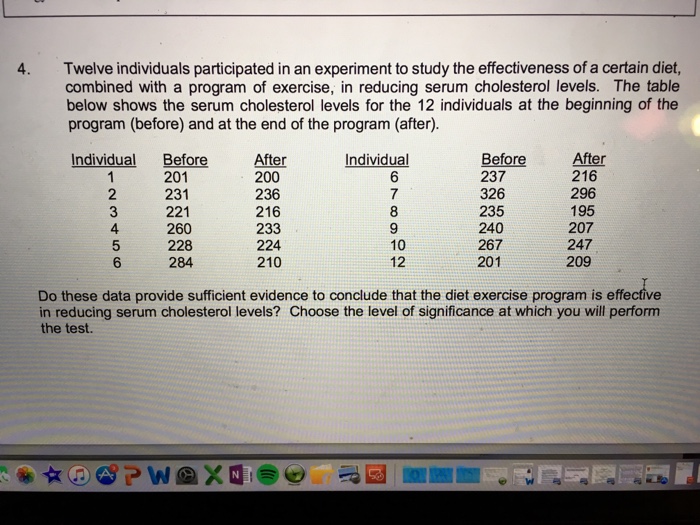 Solved Twelve individuals participated in an experiment to | Chegg.com