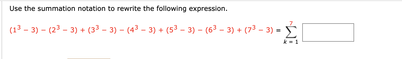 Solved For each of the summations given below, use the | Chegg.com