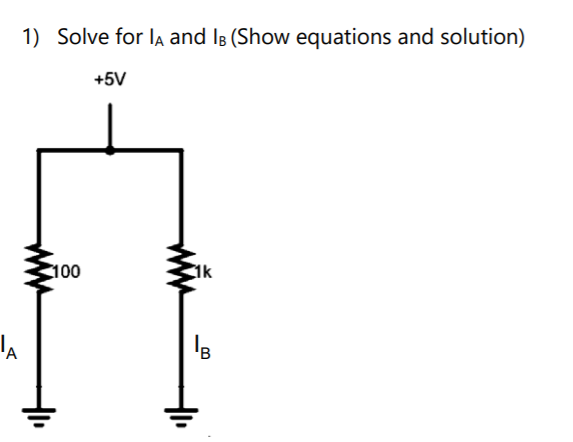 Solved 1) Solve for la and 1B (Show equations and solution) | Chegg.com