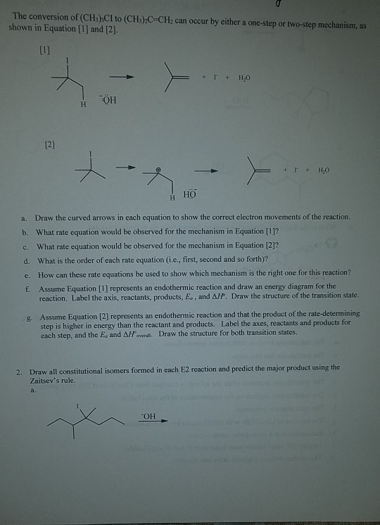 Solved The Conversion Of Chs Ci To Chs C Ch Can Occur By Chegg