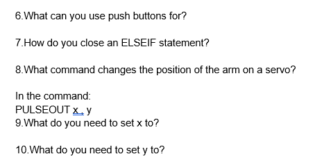 Solved 6. What can you use push buttons for? 7. How do you | Chegg.com