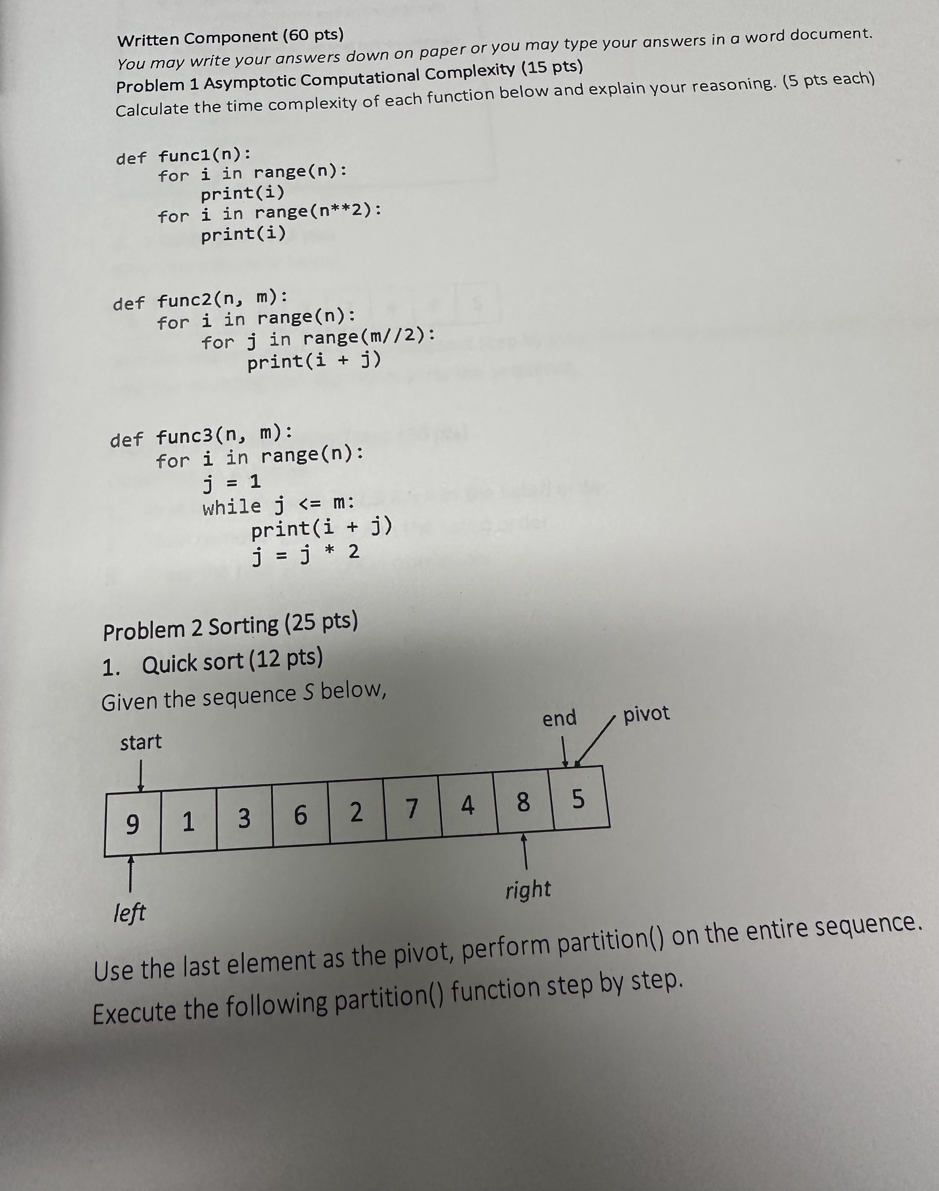 Solved Written Component (60 pts) You may write your answers | Chegg.com Solved Written Component (60 pts) You may write your answers | Chegg.com