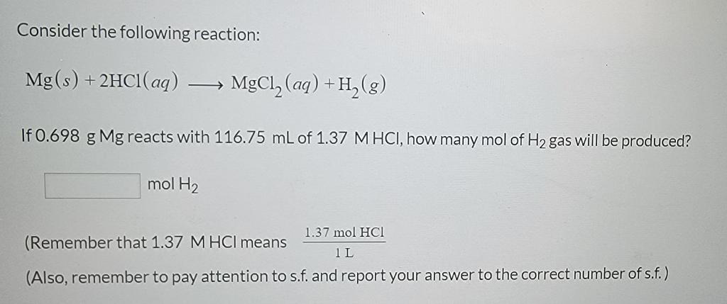 Solved Consider the following reaction: | Chegg.com