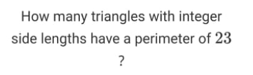 Solved How many triangles with integer side lengths have a | Chegg.com