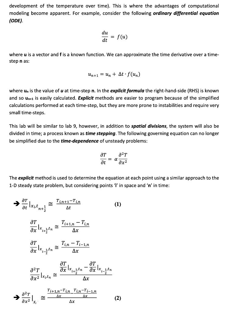 Solved 1D Unsteady Heat Conduction: Explicit Method In this | Chegg.com