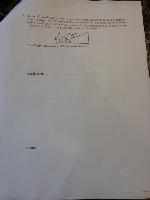 Solved 4. (25 Points) Two blocks, masses mi and m2, are | Chegg.com
