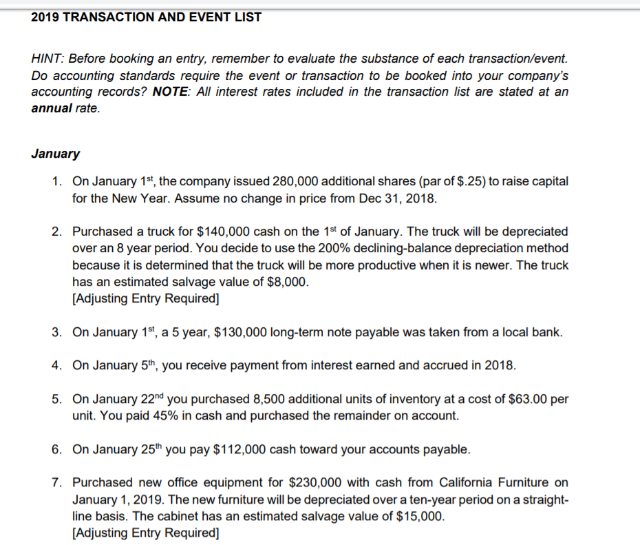 2. Journal Entry List Record entries from the | Chegg.com