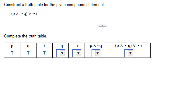 Solved Construct a truth table for the given compound | Chegg.com