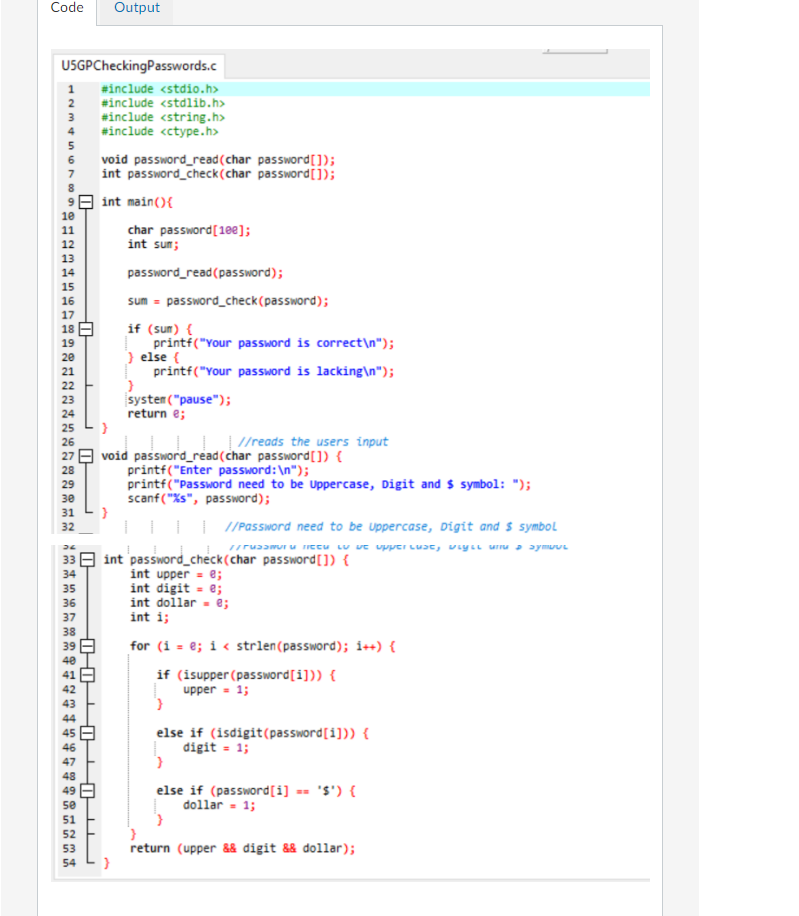 Solved U5GPCheckingPasswords.c | Chegg.com