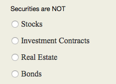 Solved Securities are NOT Stocks Investment Contracts Real | Chegg.com