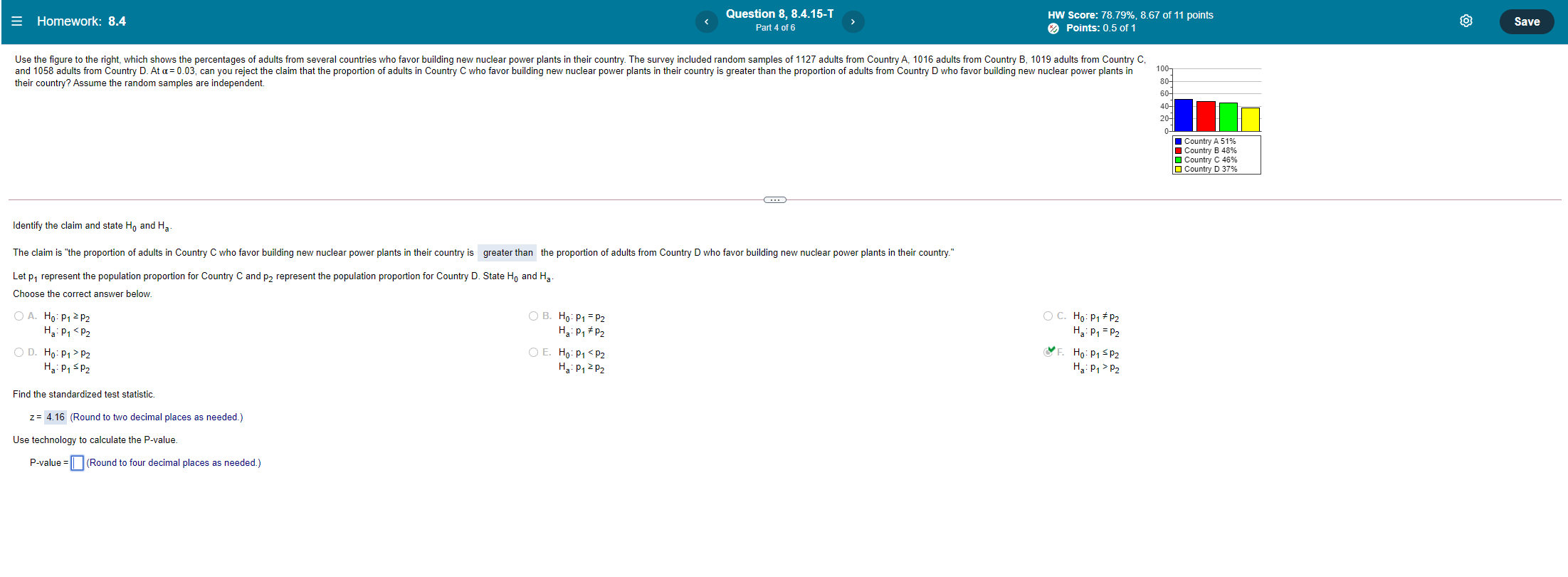 Solved = Homework: 8.4 Question 8, 8.4.15-T Part 4 of 6 HW | Chegg.com