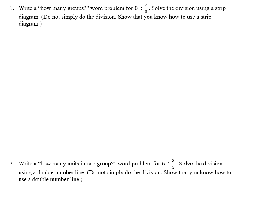 Solved 1. Write a “how many groups?” word problem for 8 = — | Chegg.com