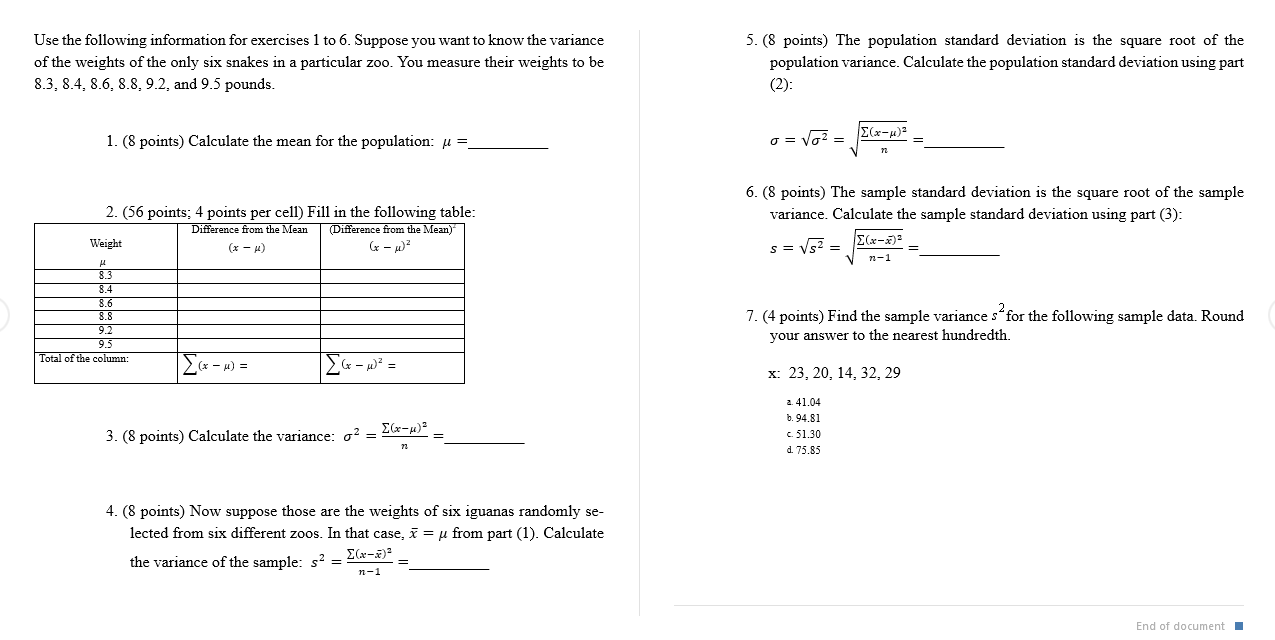 Solved Use The Following Information For Exercises 1 To 6 