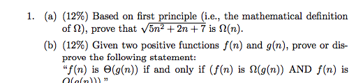 Solved 1. (a) (12%) Based on first principle (i.e., the | Chegg.com