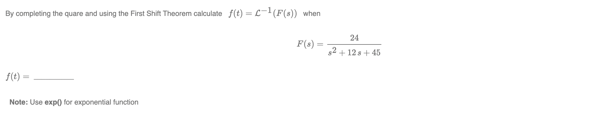 Solved By completing the quare and using the First Shift | Chegg.com