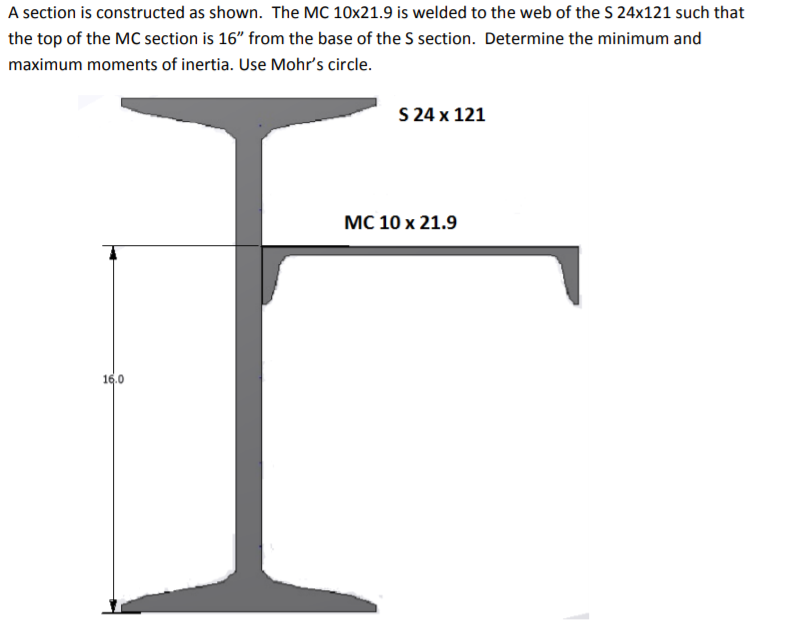 A section is constructed as shown. The MC 10x21.9 is | Chegg.com