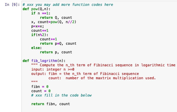 Approach B: Recursive Matrix Approach in Logarithmic | Chegg.com