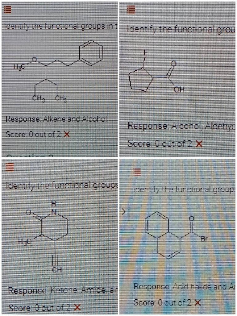 Solved Identify the functional groups int Identify the | Chegg.com