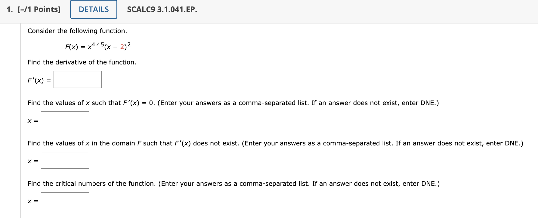Solved [-/1 Points] SCALC9 3.1.041.EP. Consider the | Chegg.com