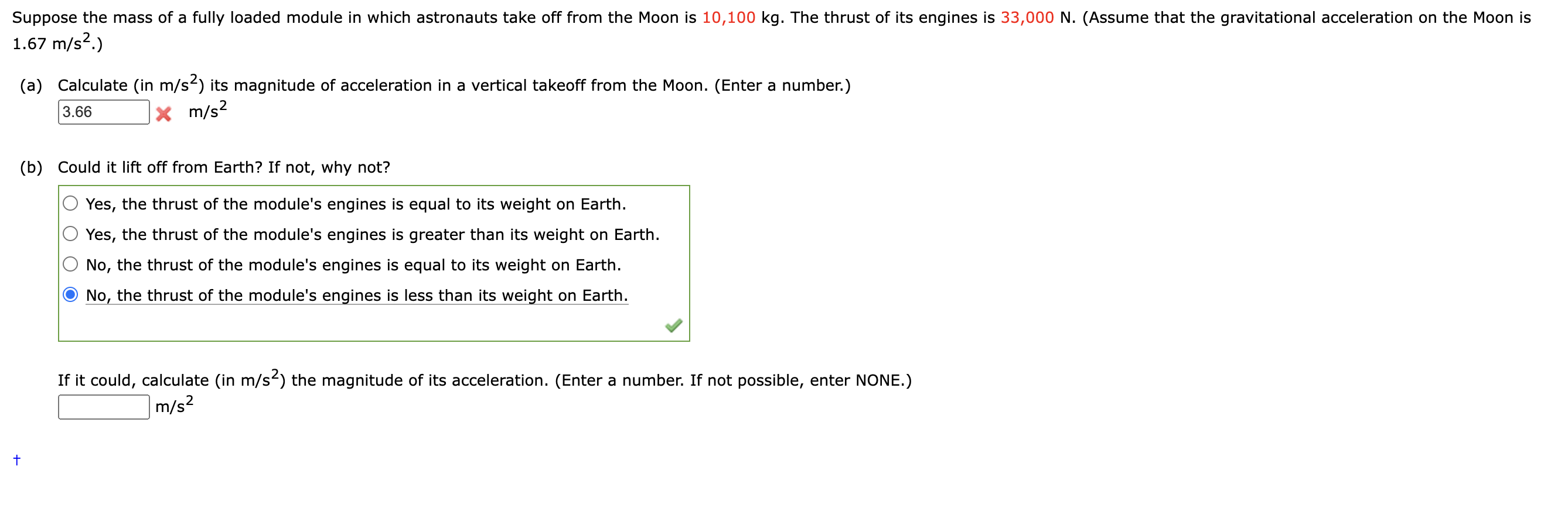 Solved 1.67 m/s2.) (a) Calculate (in m/s2 ) its magnitude of | Chegg.com