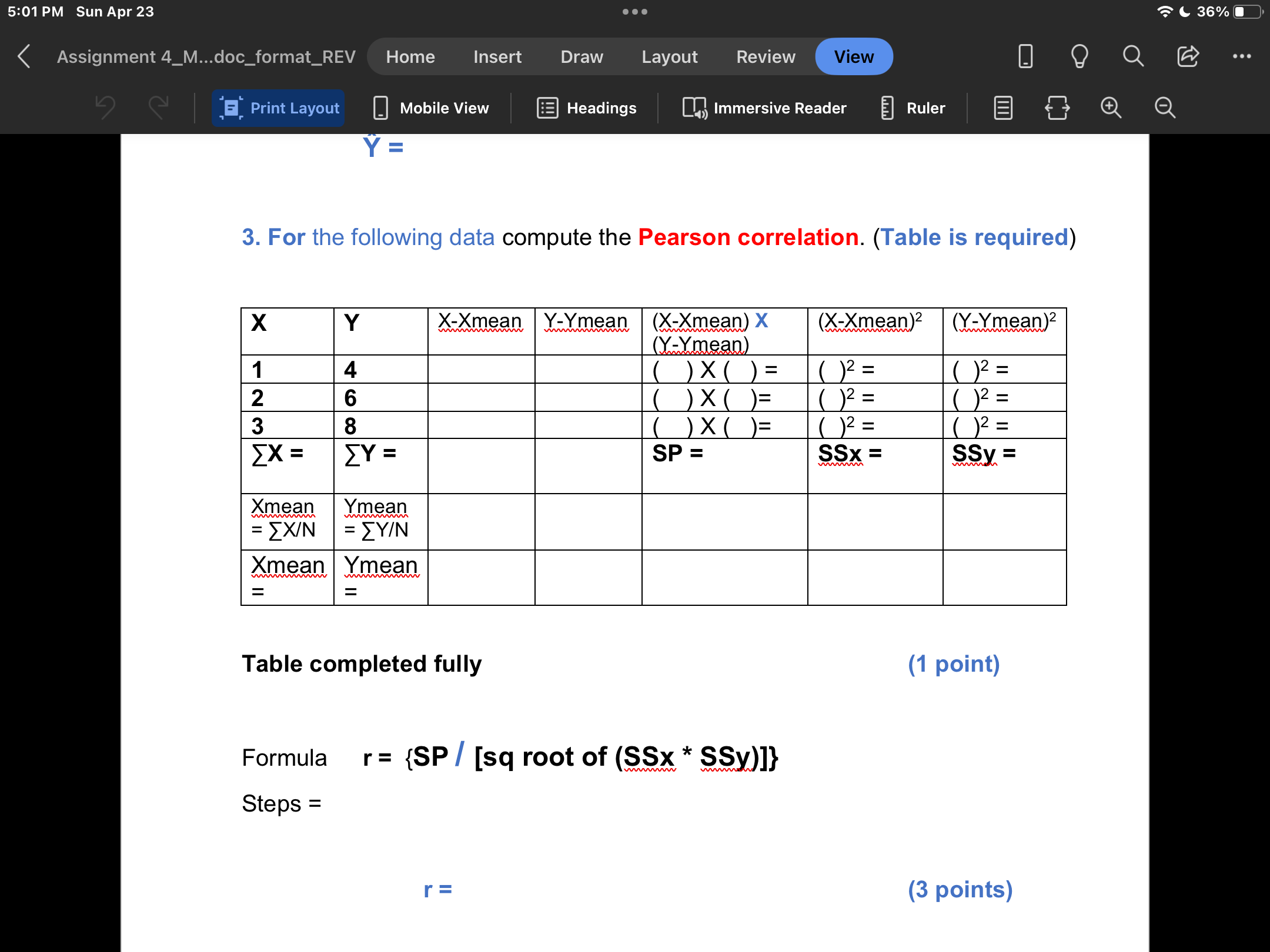 Solved 3. For the following data compute the Pearson | Chegg.com
