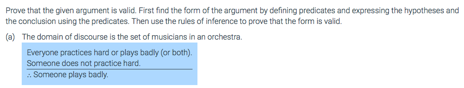 Solved Prove that the given argument is valid. First find | Chegg.com