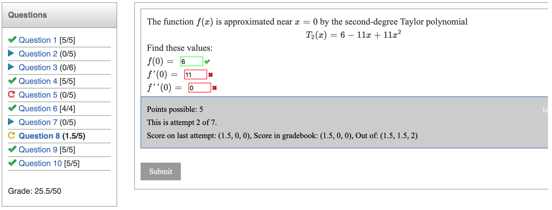 Solved The function f(x)f(x) is approximated near x=0x=0 by | Chegg.com