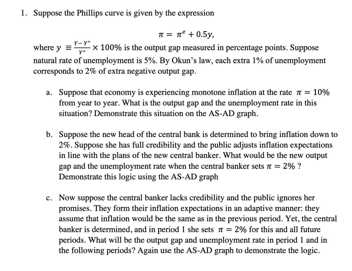 Solved Suppose the Phillips curve is ﻿given by ﻿the | Chegg.com