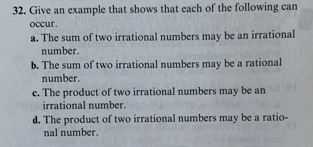 Solved 32. Give an example that shows that each of the | Chegg.com