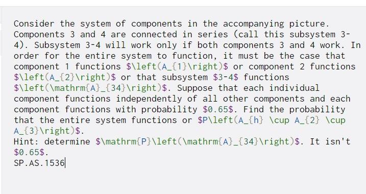 Consider the system of components in the accompanying | Chegg.com