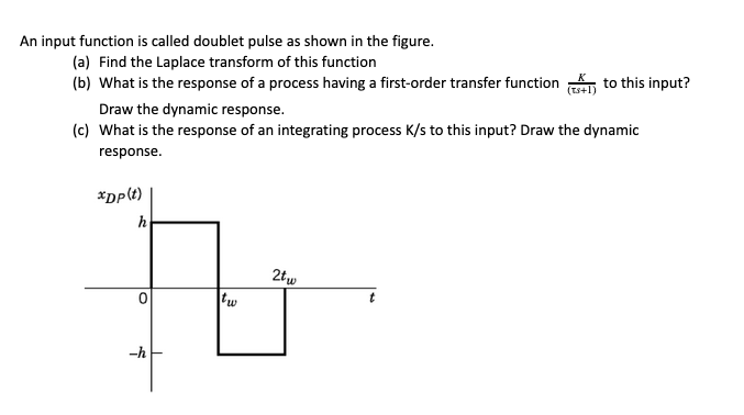 Solved An input function is called doublet pulse as shown in | Chegg.com