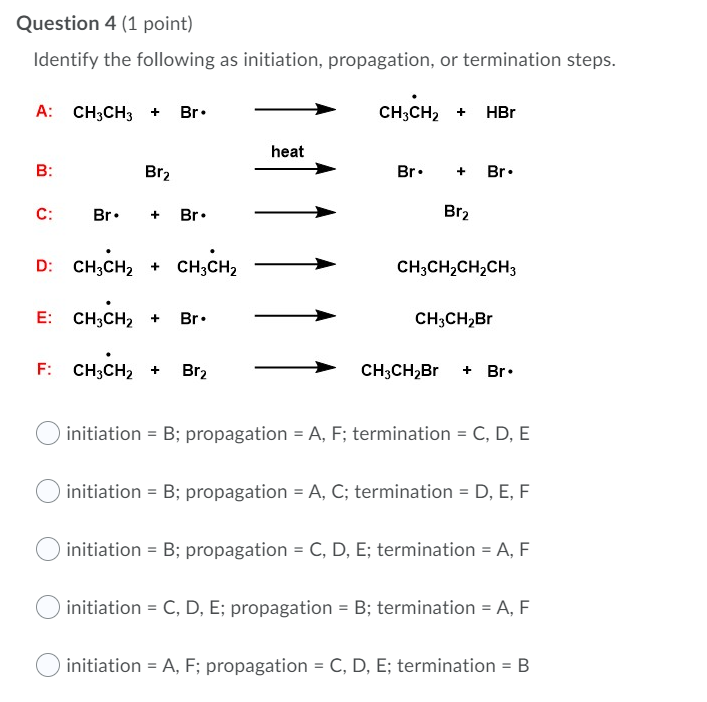 Solved Question 4 (1 point) Identify the following as | Chegg.com