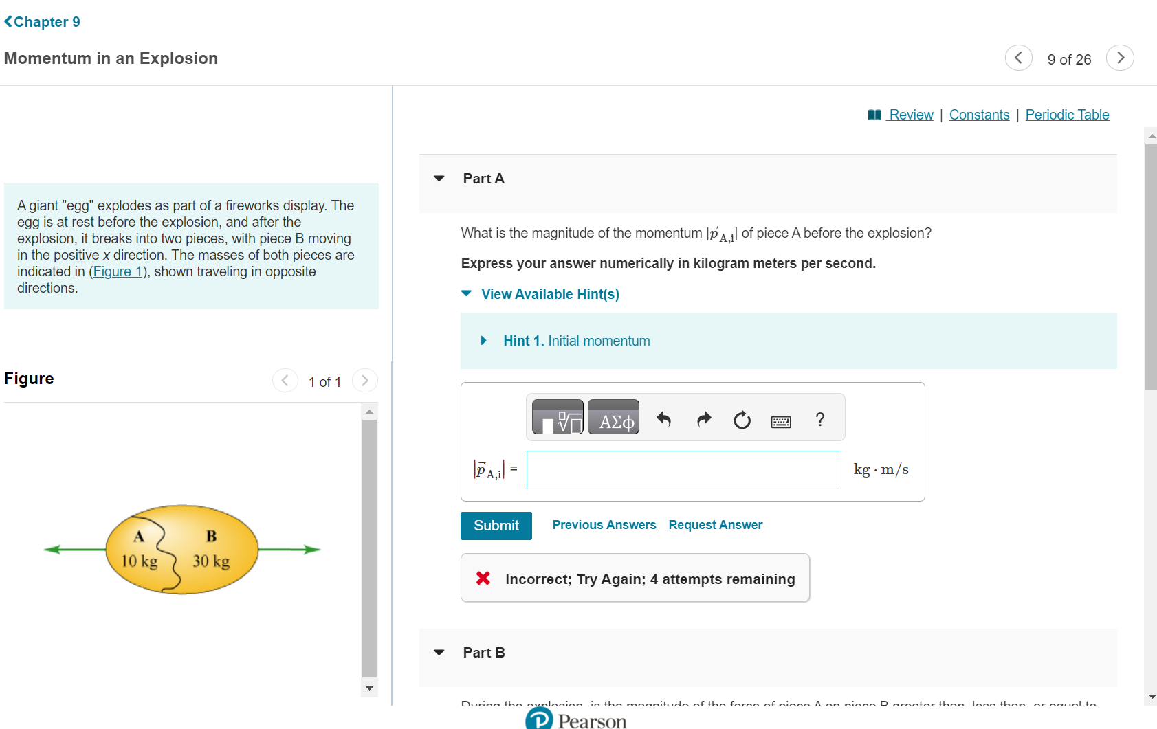 Solved Momentum in an Explosion 9 of 26 A giant "egg" | Chegg.com