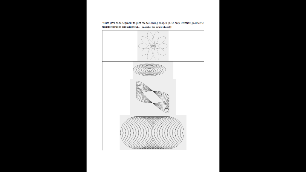 Write java code segment to plot the following shapes | Chegg.com