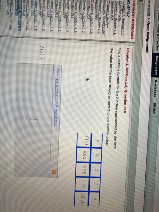 Solved Practice Assignment Gradebook AORION ssignment Open | Chegg.com