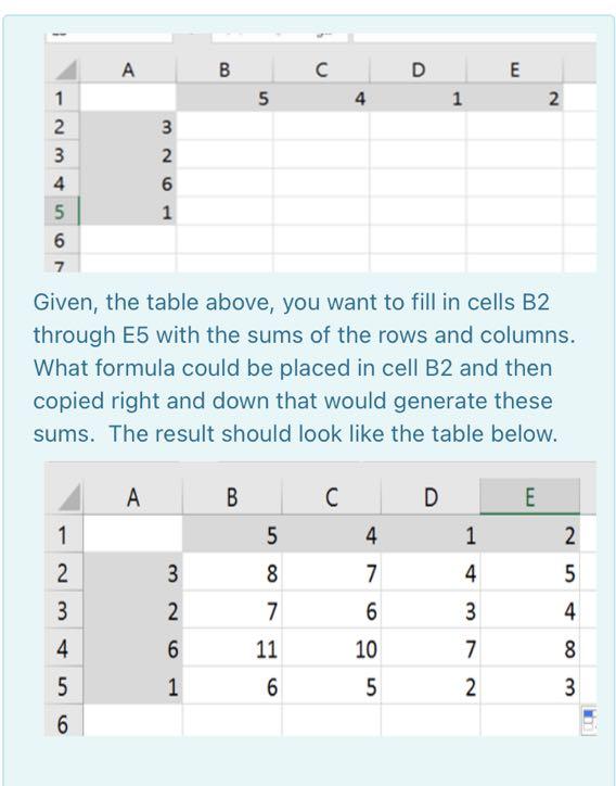 Solved Given, the table above, you want to fill in | Chegg.com
